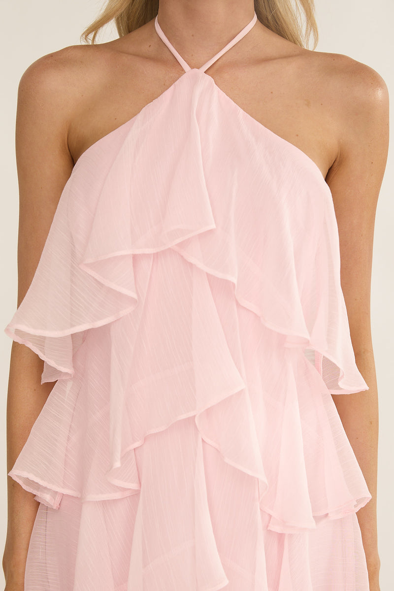Shop the Darylyn Tiered Ruffle Maxi Dress Pink