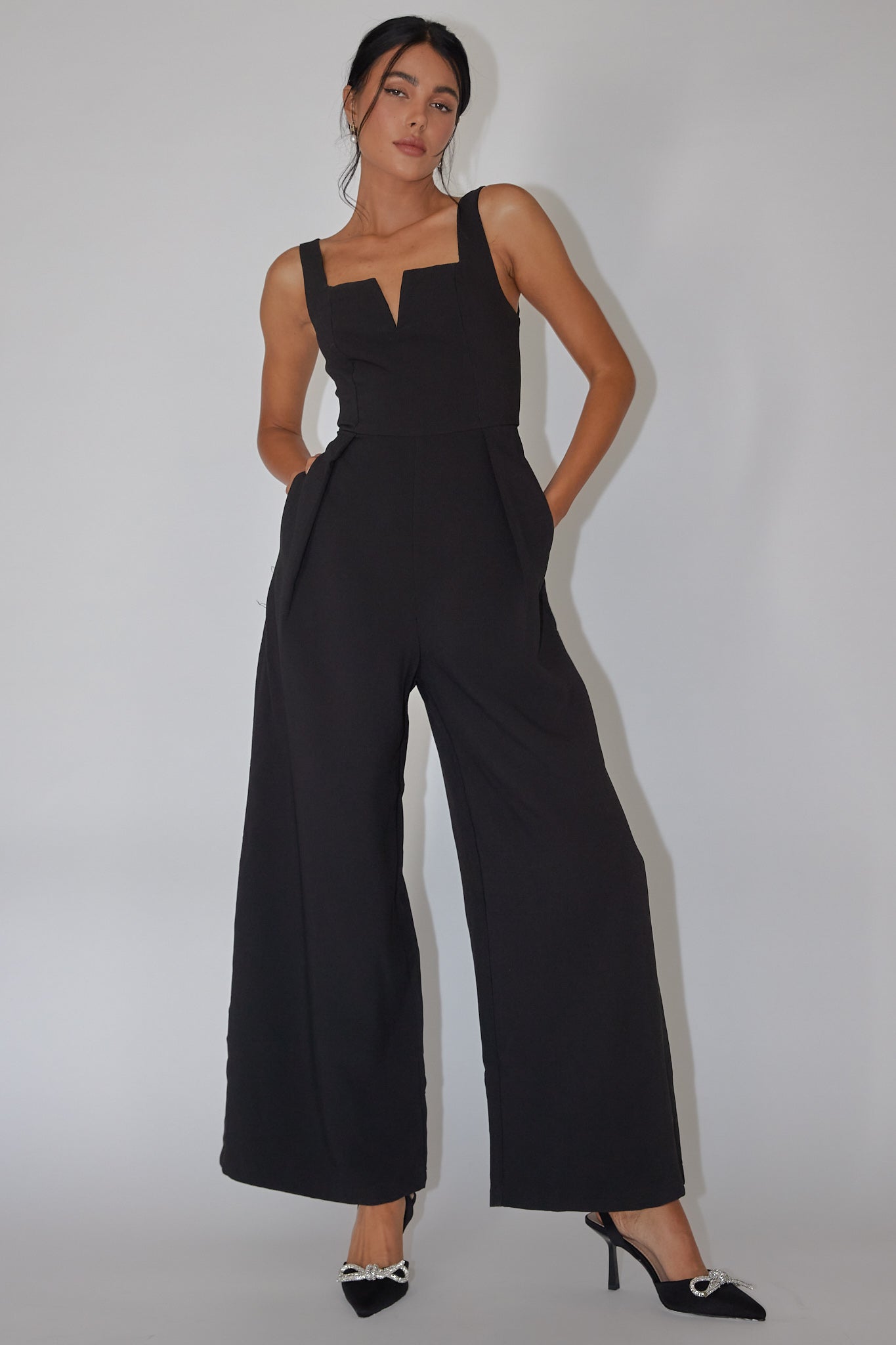 Colleen Side Pocket Jumpsuit Black | Selfie Leslie Australia
