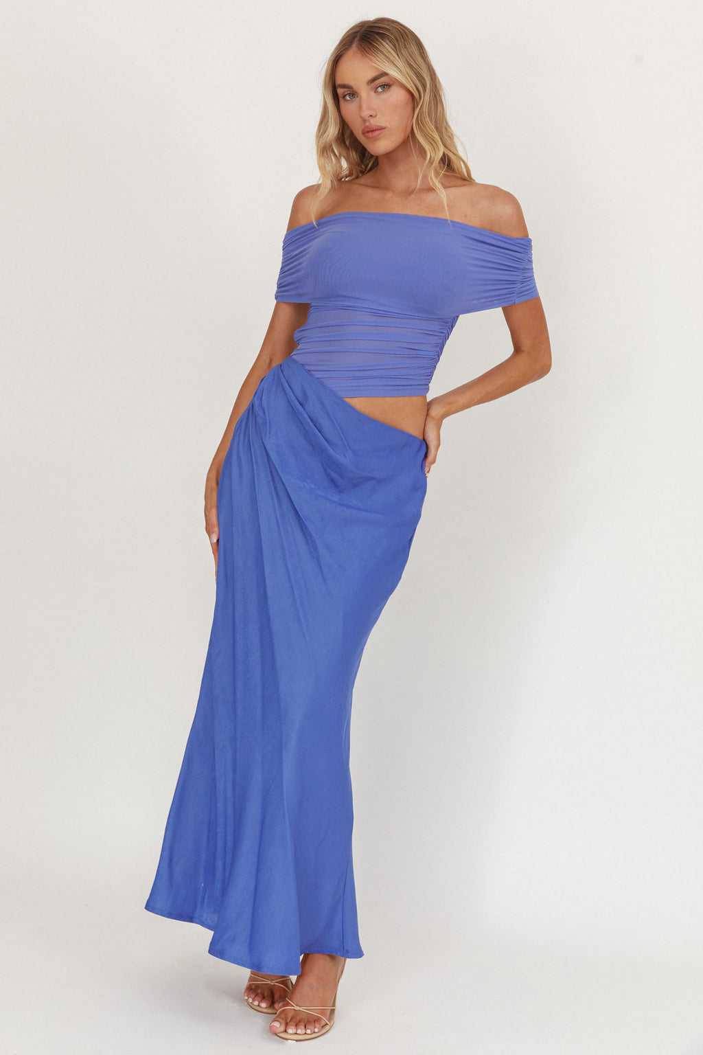 Lorely Off-Shoulder Midi Dress Ocean– Selfie Leslie Australia