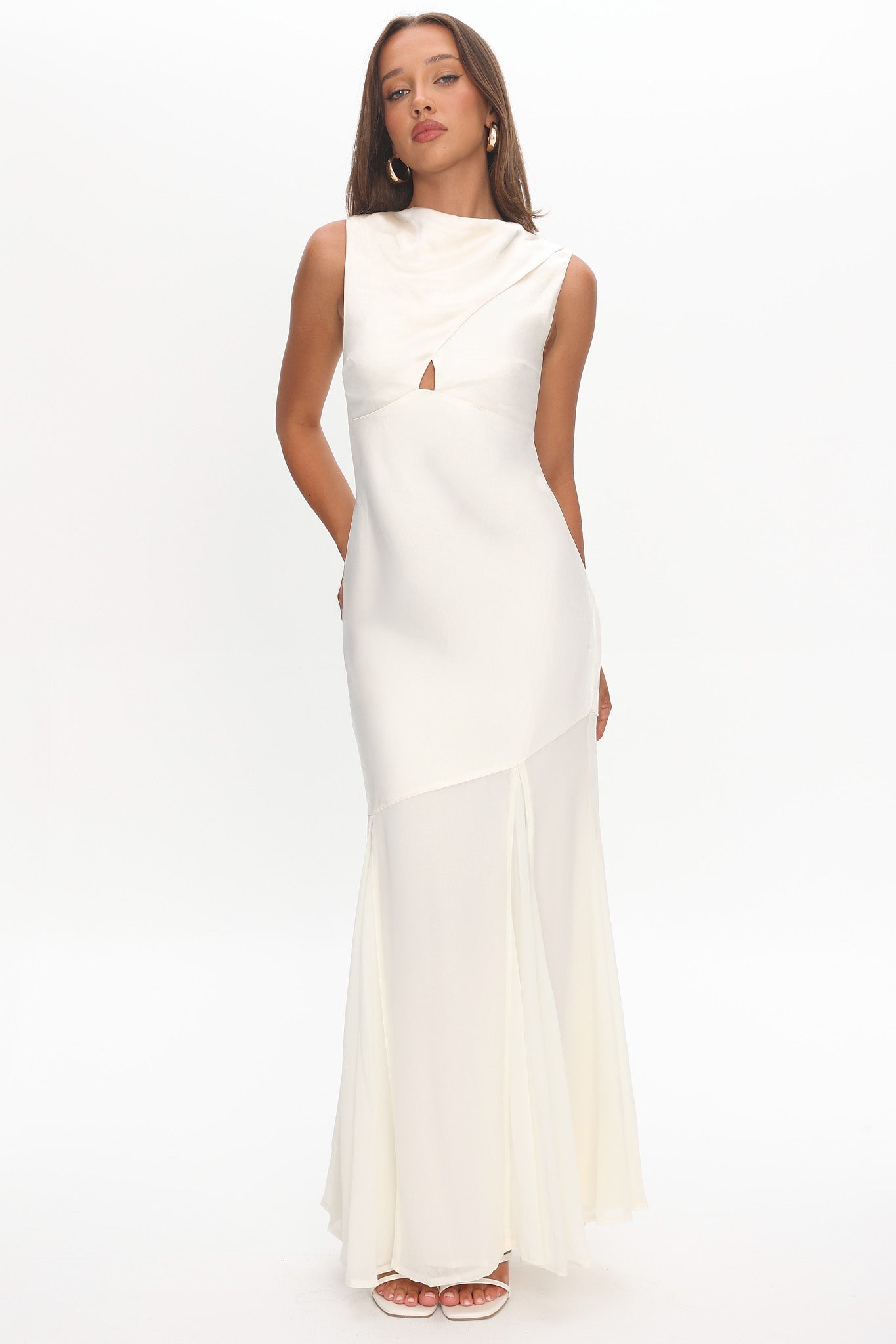 Meliza Keyhole Bust Maxi Dress Oyster | Selfie Leslie Australia