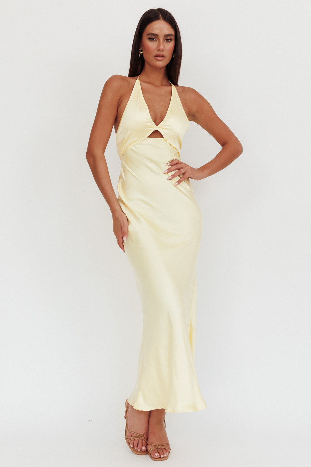 Jassinta Keyhole Bust Maxi Dress Lemon– Selfie Leslie Australia