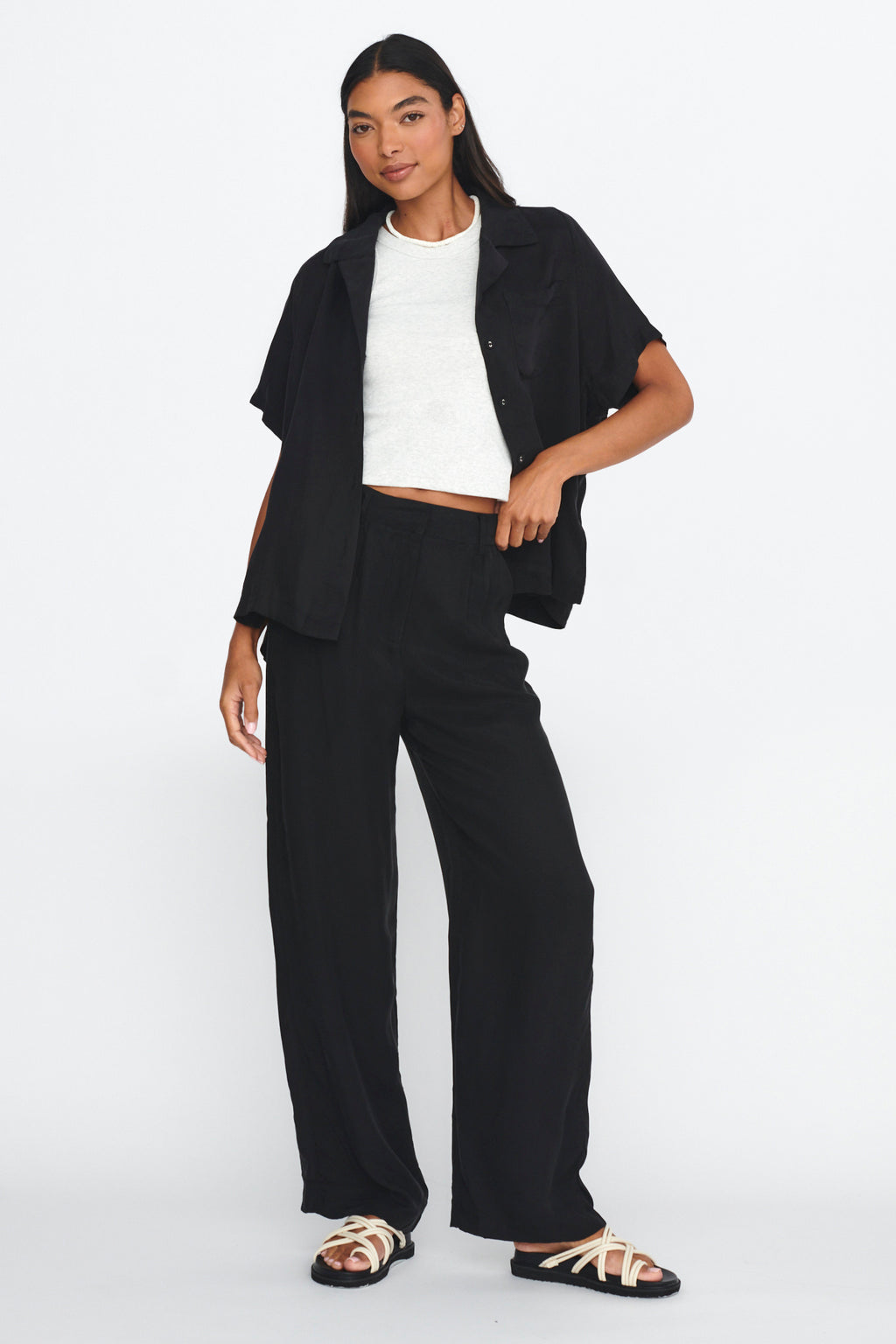 Dodie Straight Leg Trouser Pants Black | Selfie Leslie Australia