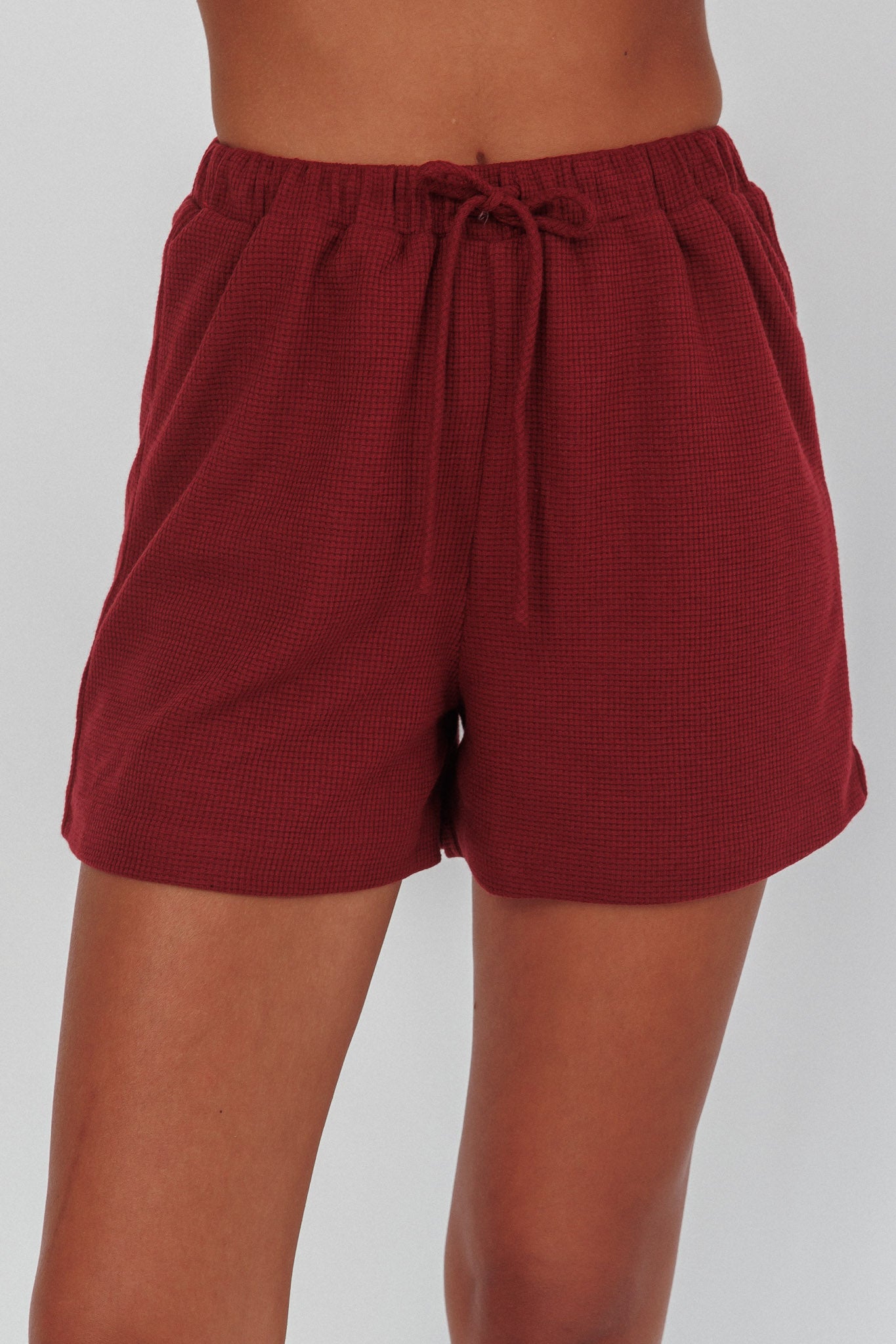 Ryder Drawstring Shorts Burgundy | Selfie Leslie Australia