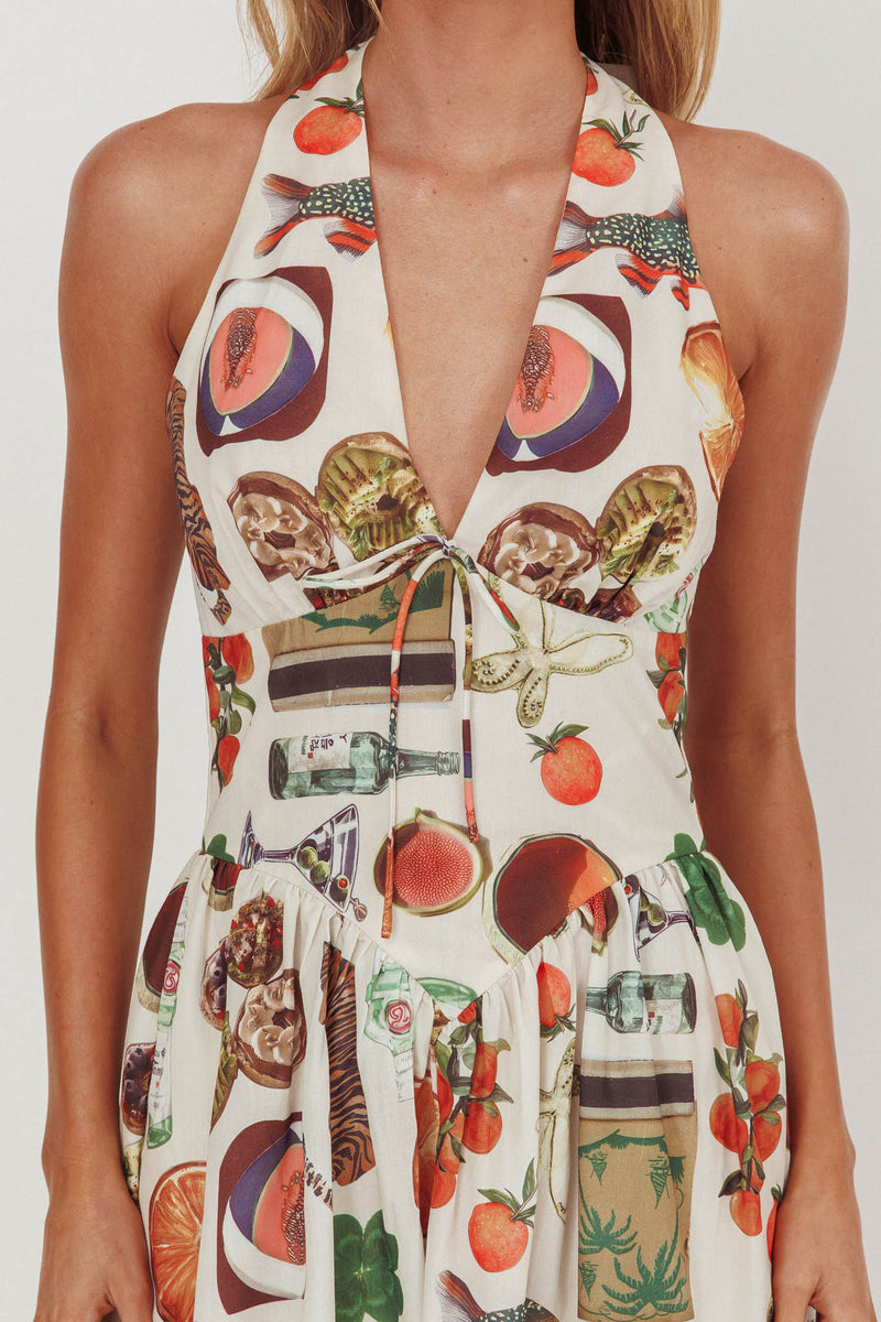 Shop the Clarette Basque Waist Open Back Maxi Dress Exotic Beige