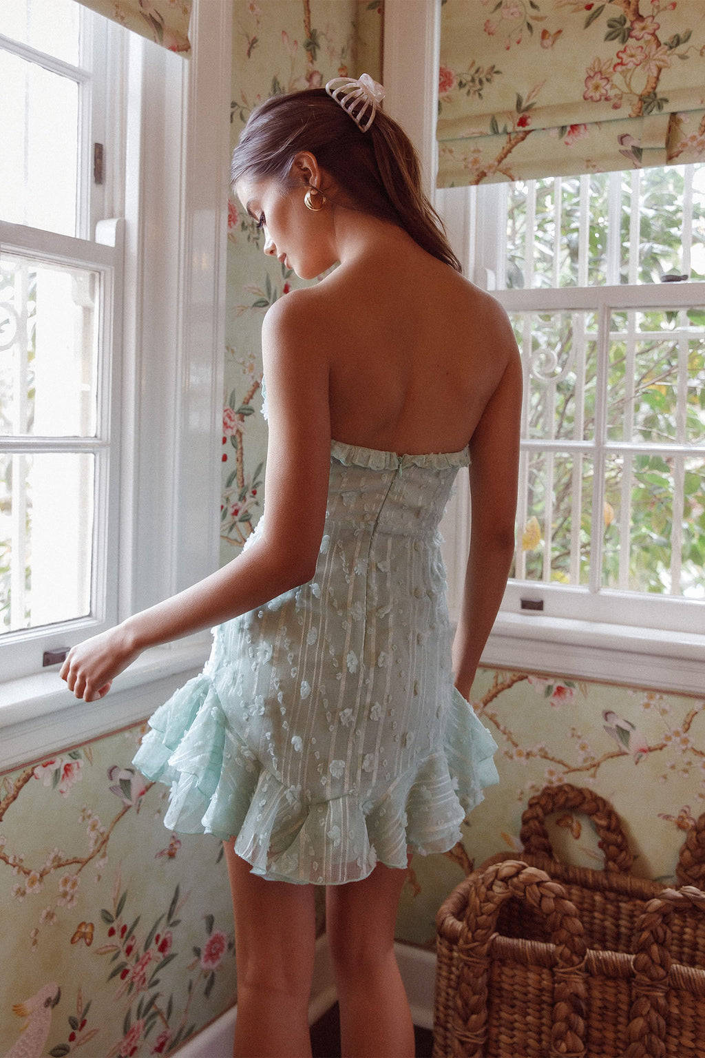 Cece Embellished Bandeau Dress Sage | Selfie Leslie Australia