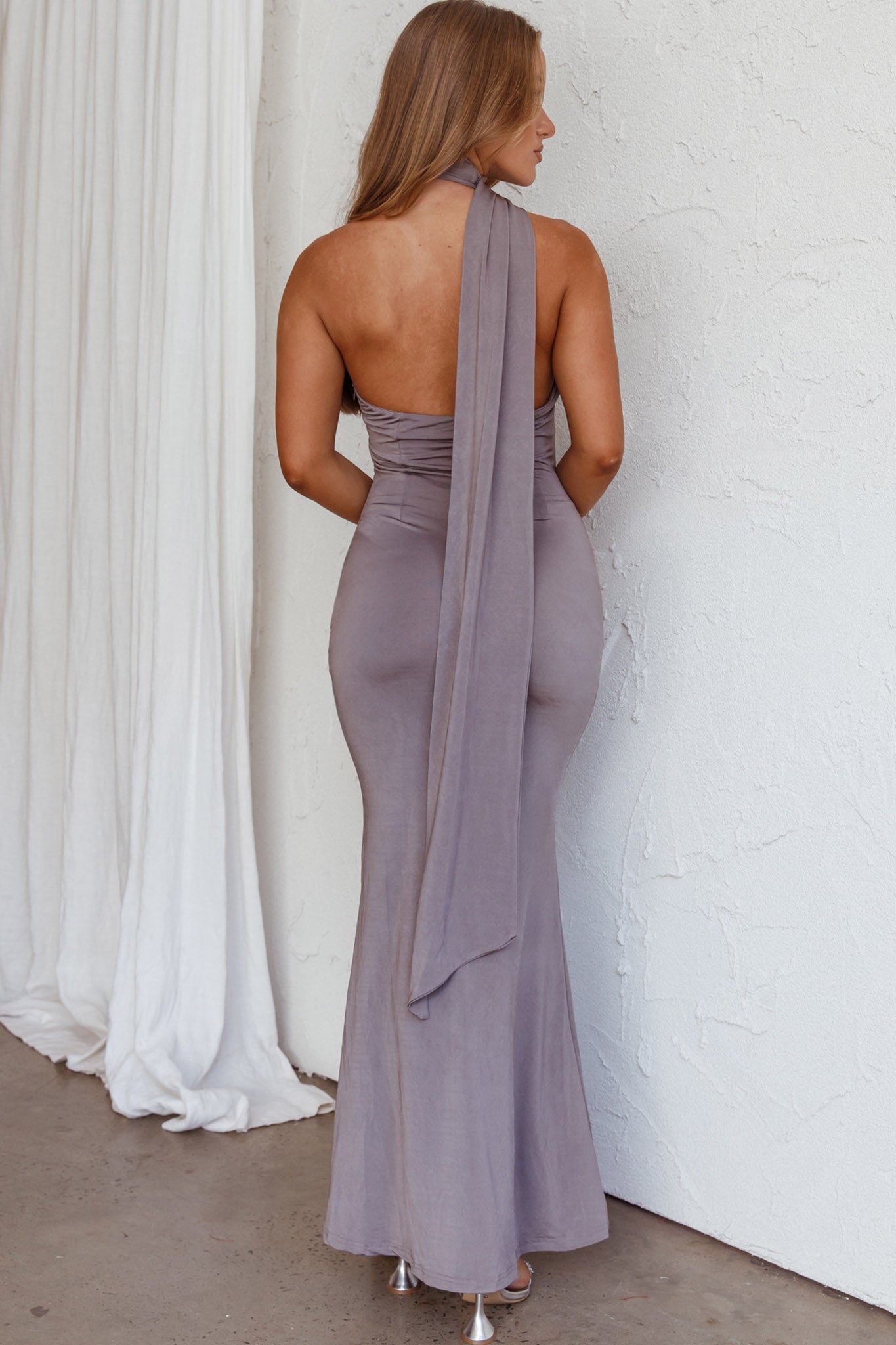 Shop the Italian Summer Keyhole Bust Maxi Dress Charcoal | Selfie ...