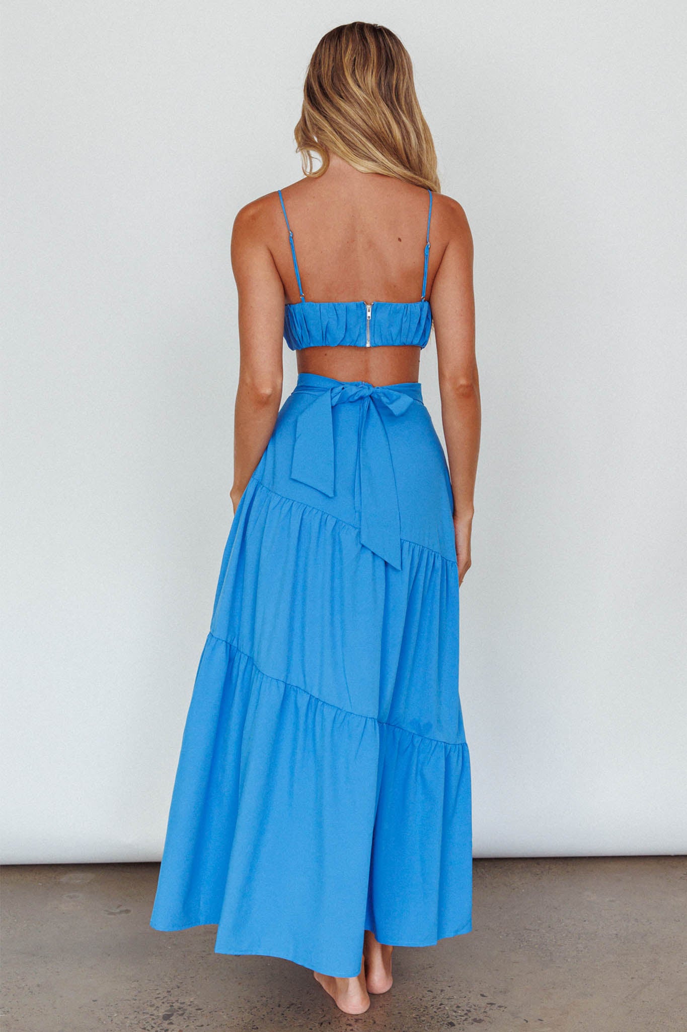 Shop the Bondi Waist Tie Maxi Skirt Sapphire